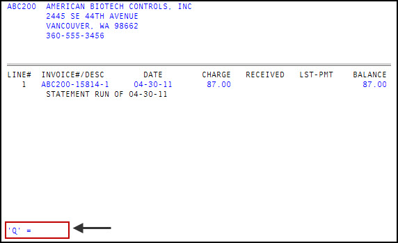 Running CU·Invoice inquiries